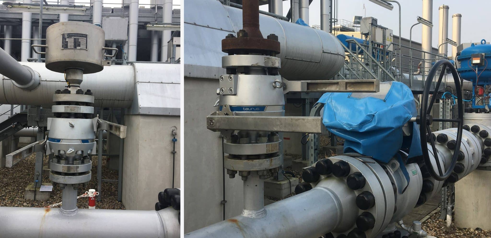 Test installation of a DBB piping ball valve at a gas storage facility